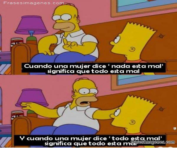 Cuando una mujer dice nada está mal, significa que todo esta mal. Y ...